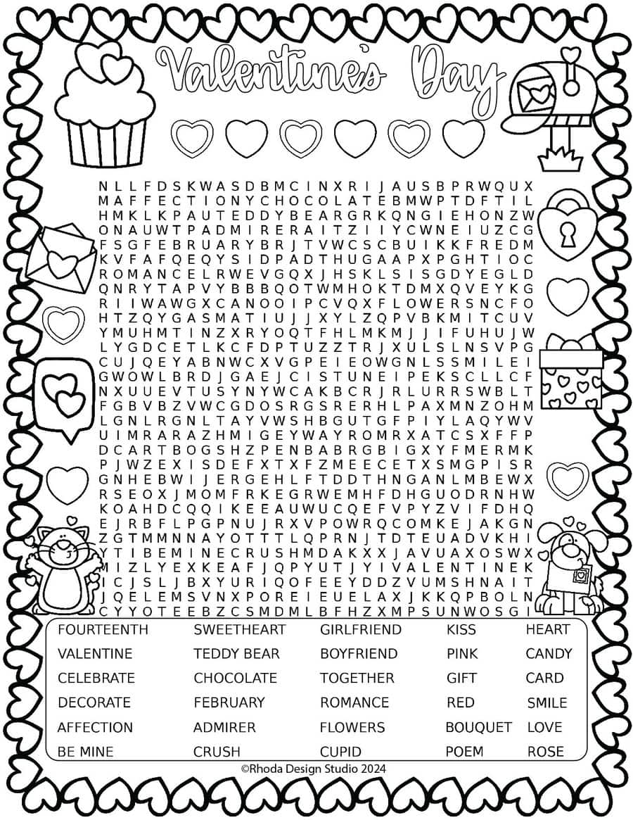 Valentine s Day Word Search Fun Puzzle For Hearts Celebration Valentine s Day Word Search Fun Puzzle For Hearts Celebration