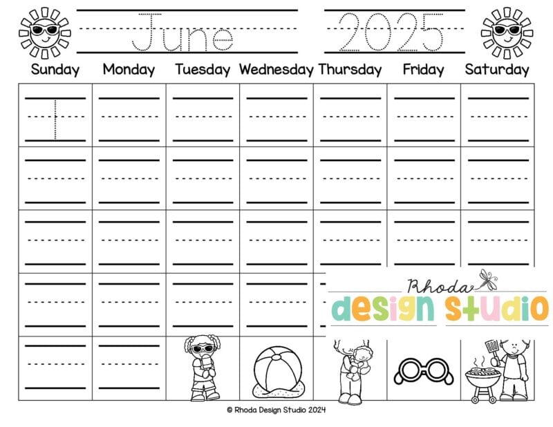 Free Traceable Calendar Pages: Months of the Year Worksheets