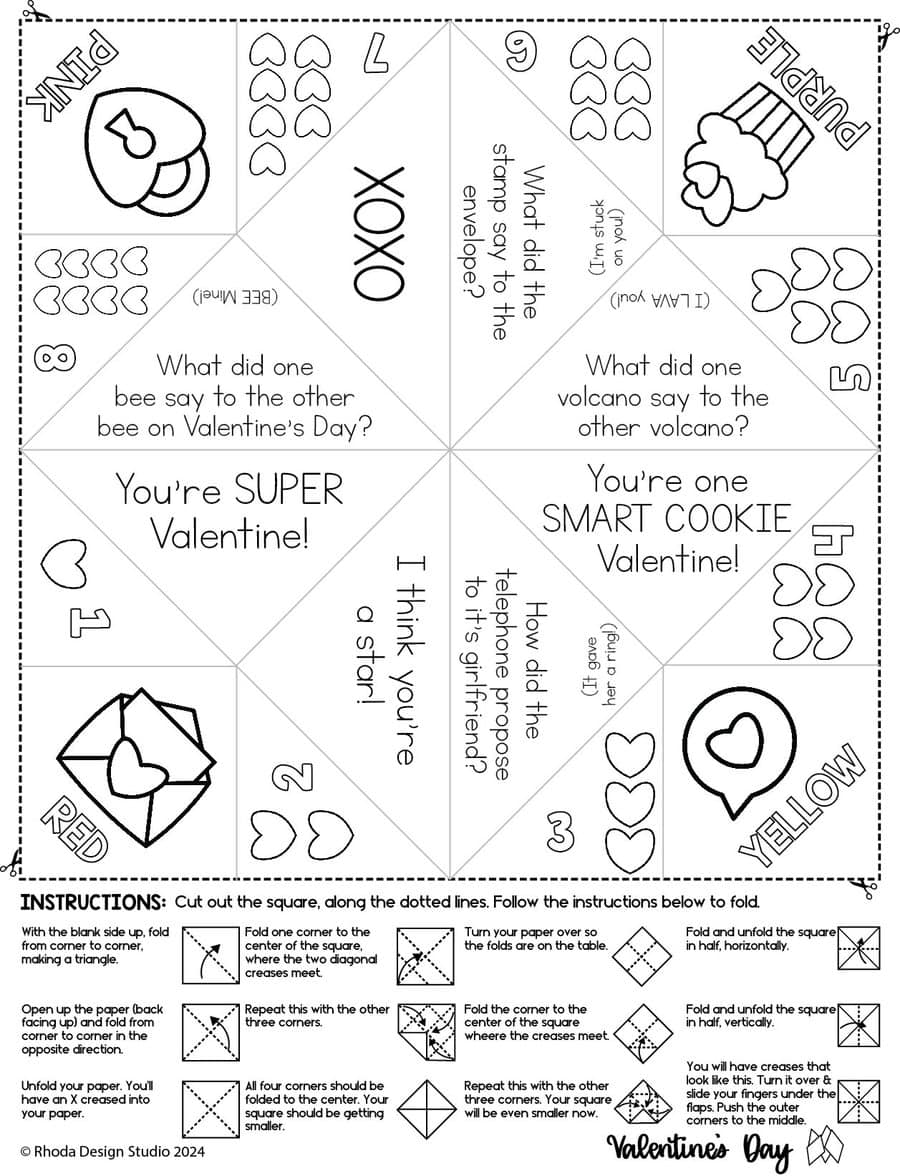 28 Sweet Sayings & Jokes and a Free Valentines Day Cootie Catcher