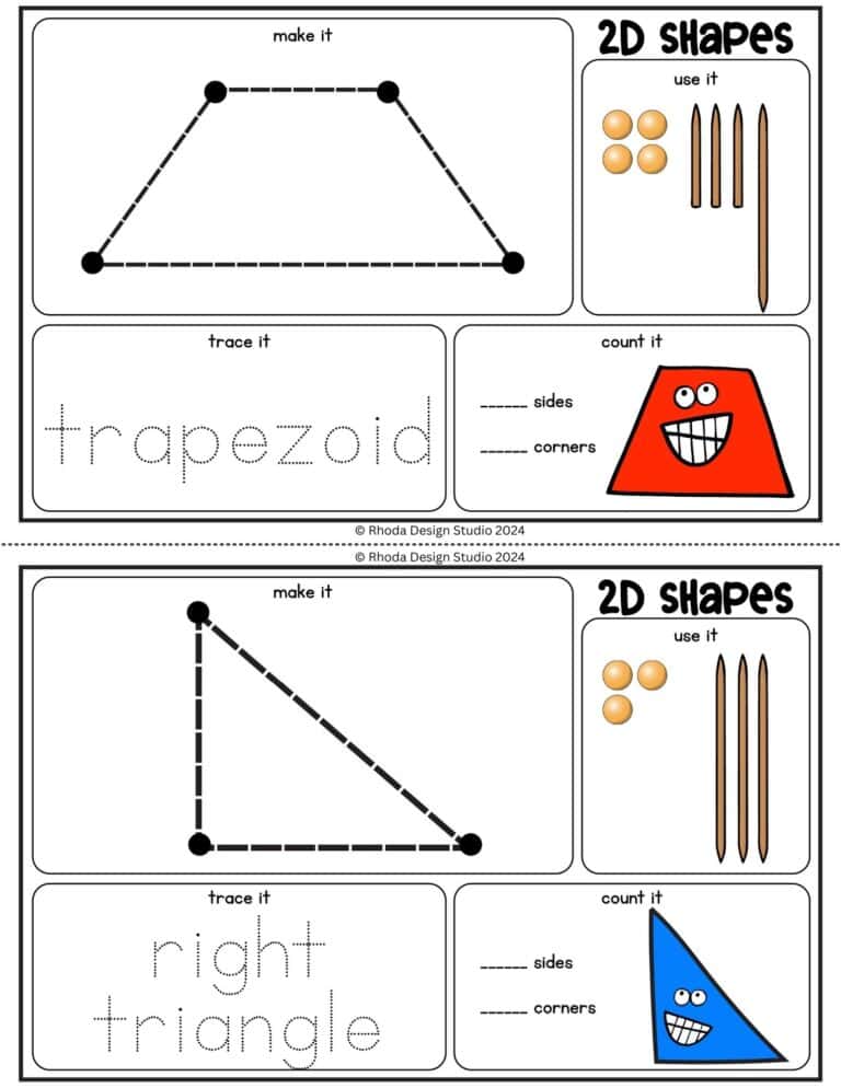 12 Free Hands on Learning 2D Shapes Activities with Toothpicks