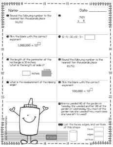 Math and ELA Spiral Reviews: Worksheets to Stop the Slide