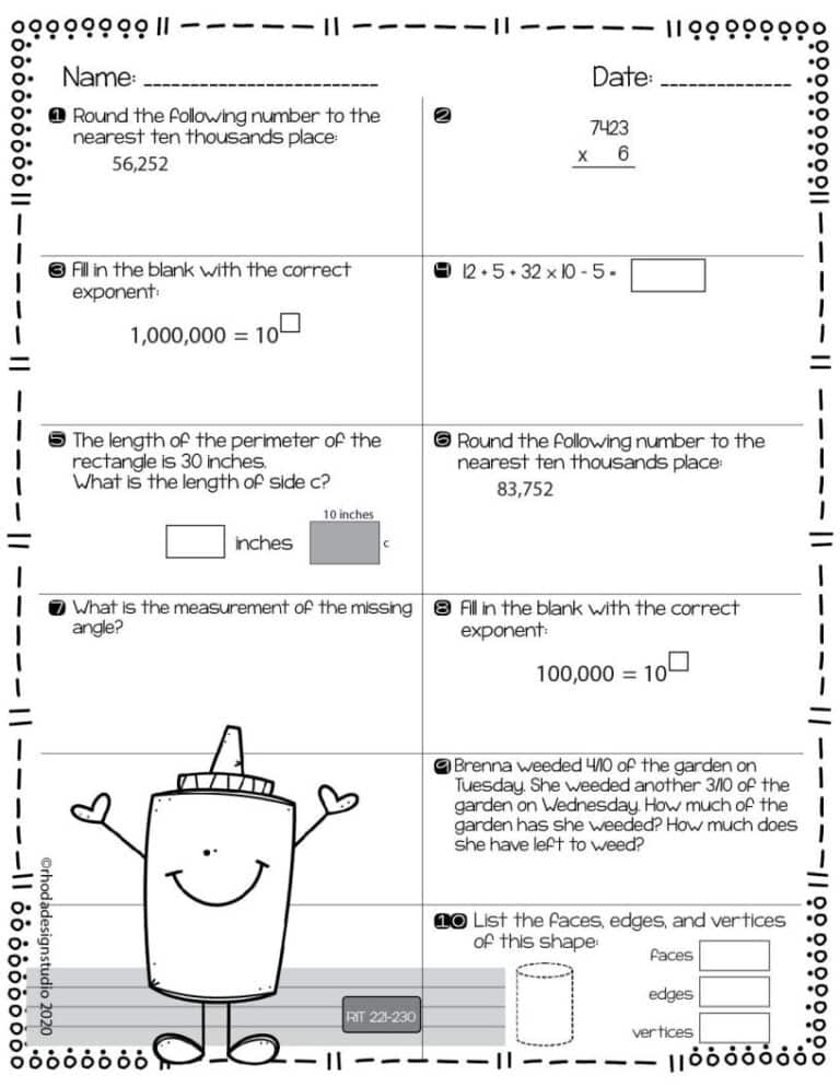 Math and ELA Spiral Reviews: Worksheets to Stop the Slide