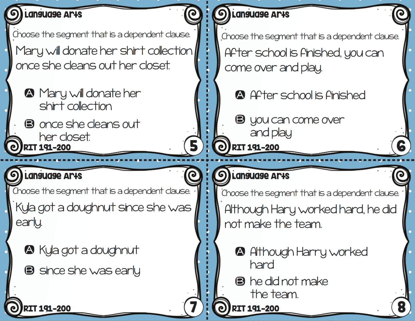 Math and ELA Spiral Reviews: Worksheets to Stop the Slide