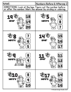 Numbers Before and After: Spring Lambs and Bees