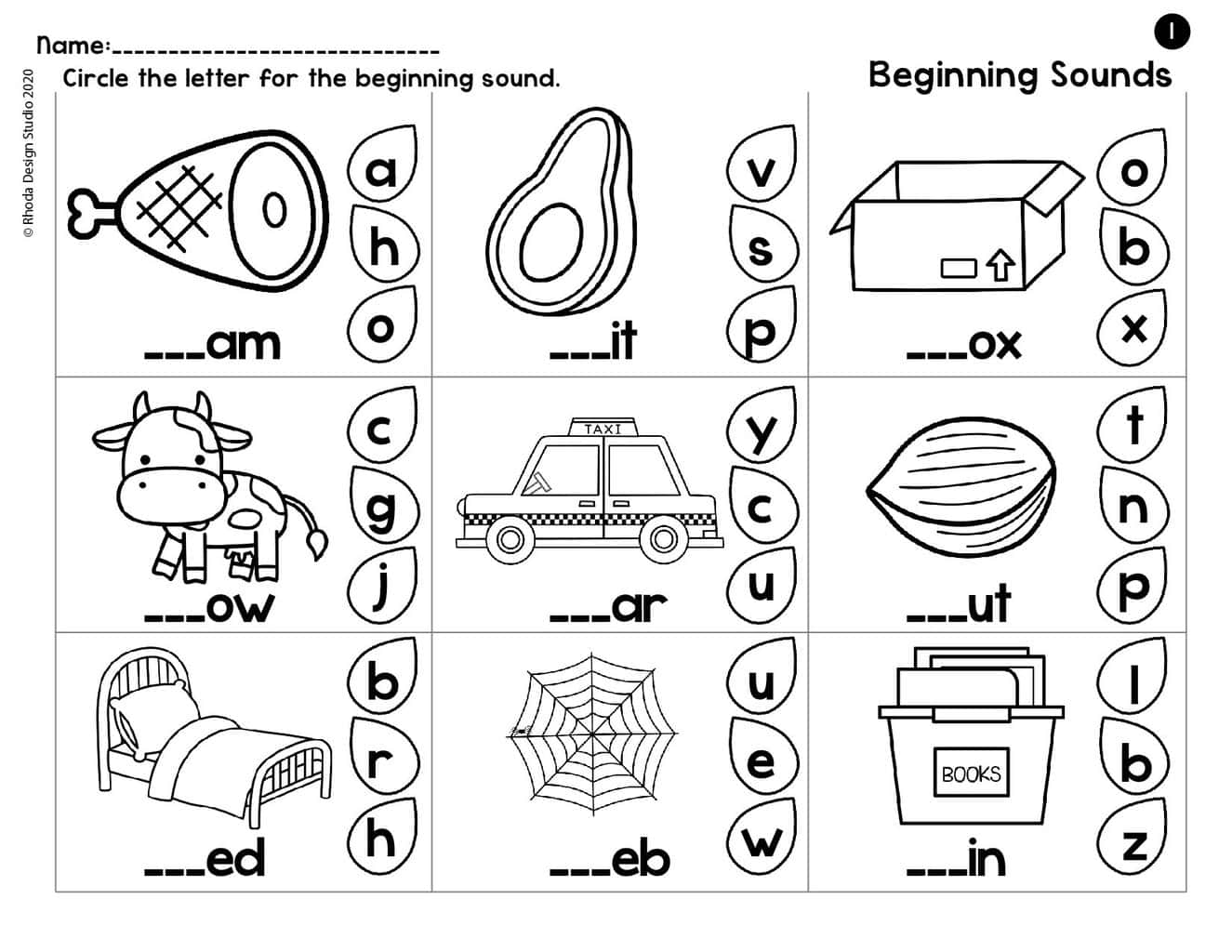 Apple Seeds Free Beginning Sounds Worksheets