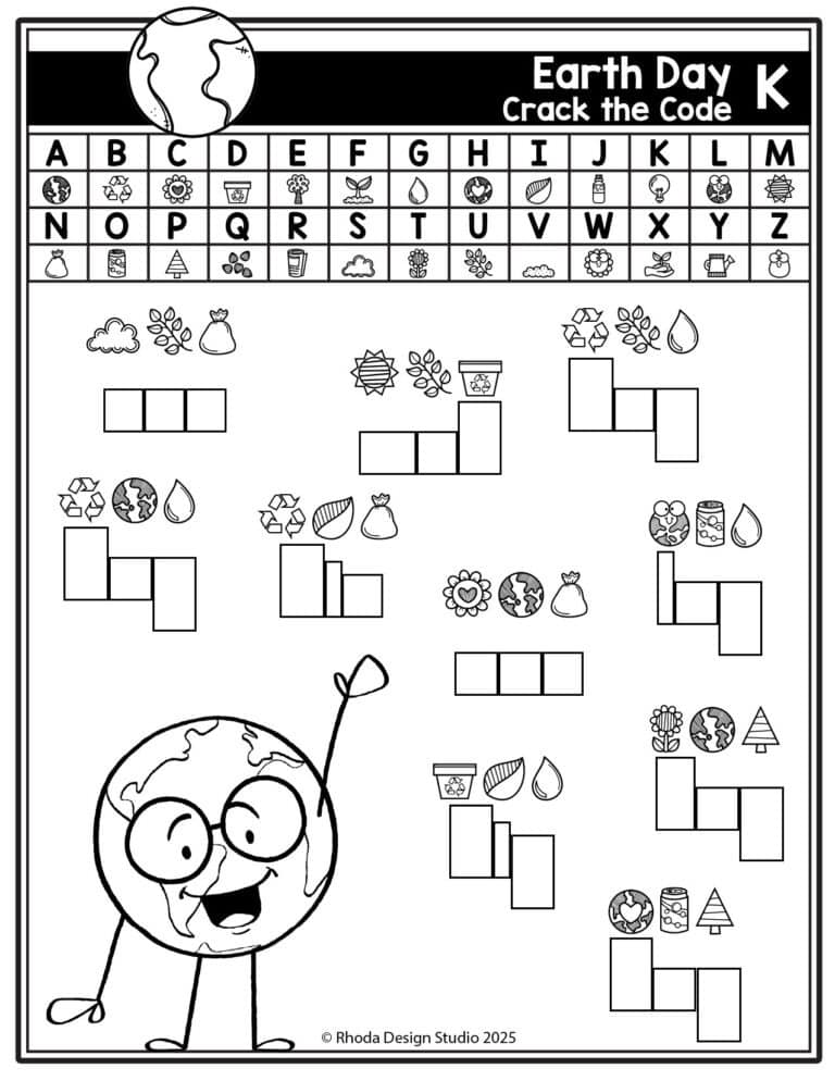 Free Earth Day Crack the Code & Printable Activities