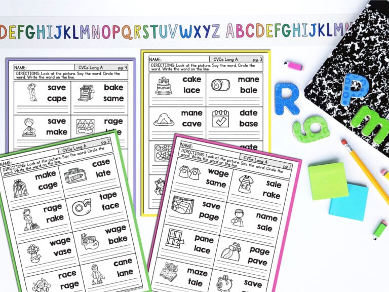 CVCe Words: A Set of Free Long A Worksheets for Educators and Parents
