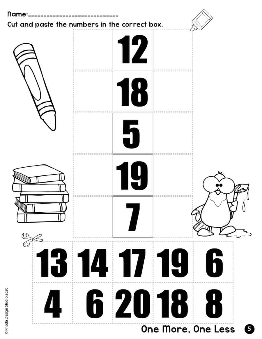 Free One More One Less Worksheets for Number Sequences