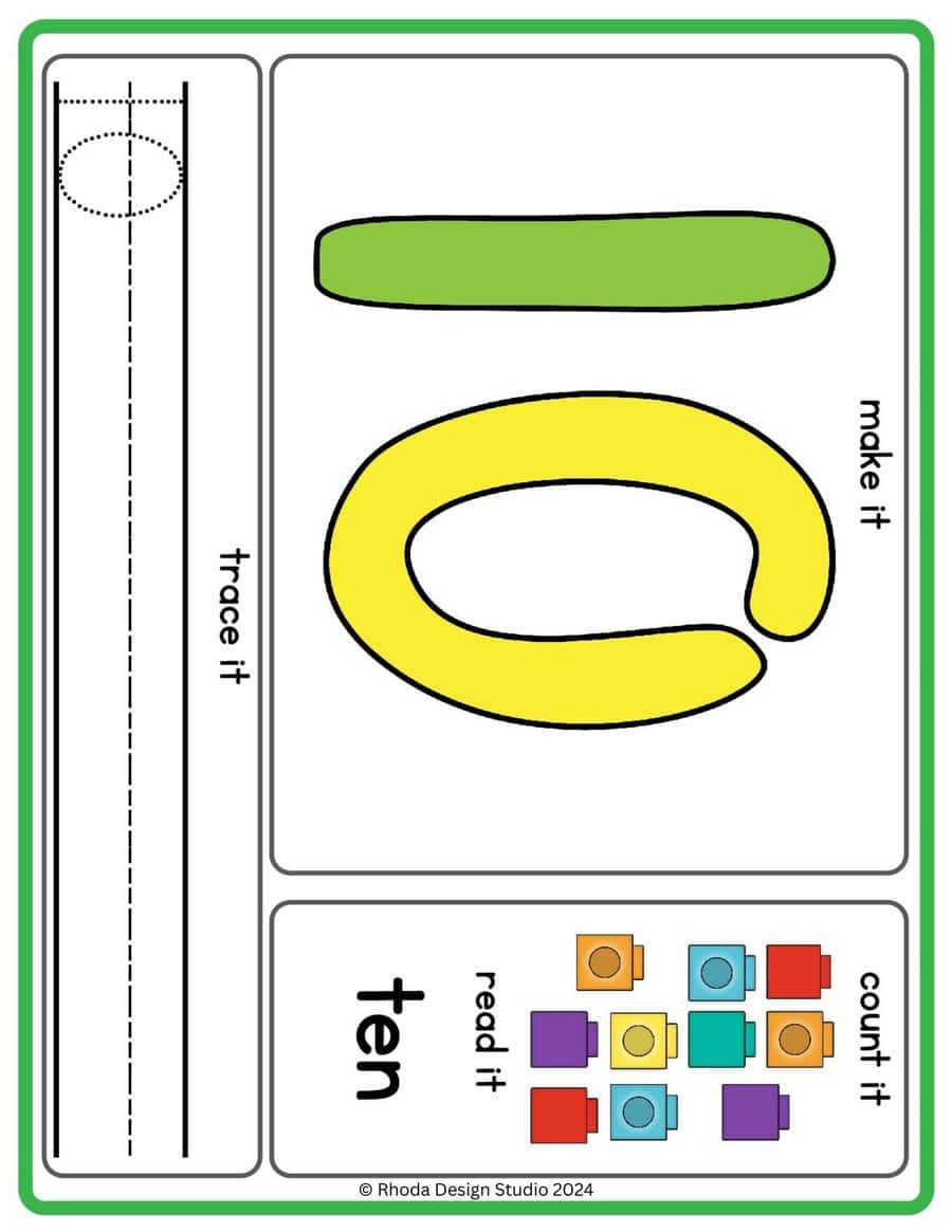 Number Sense with Printable Hands on 0-10 Play-Doh Mats