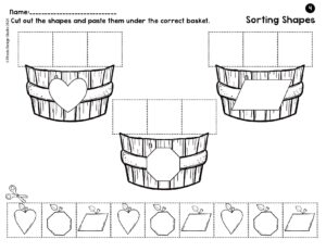 Free Fun and Educational 2D Apple Shape Sort Worksheets for Kids