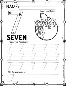 Counting Worms Free Number Tracing Worksheets