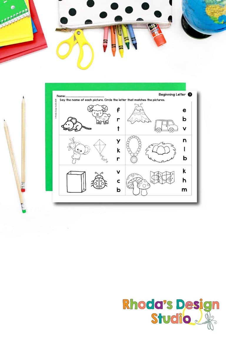 What's the Beginning Letter: Free Phonics Worksheets