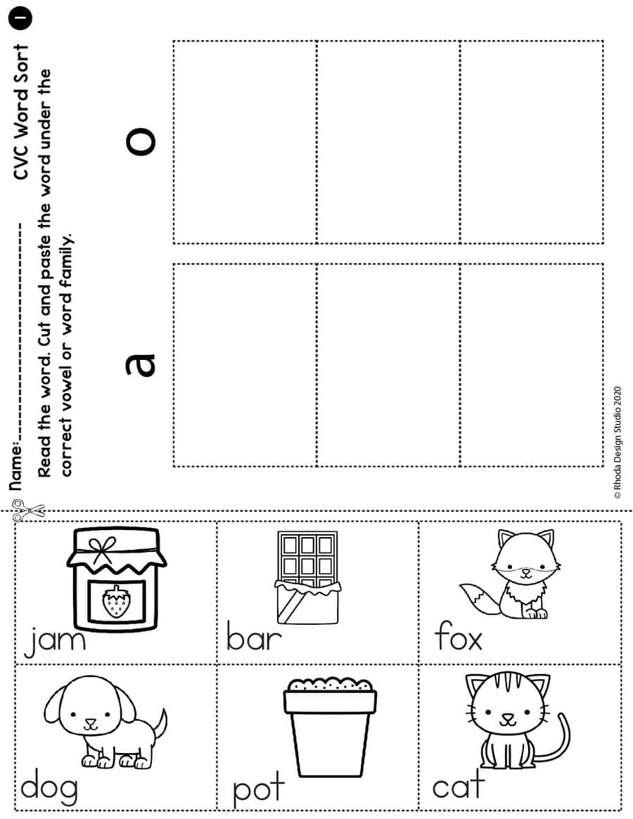 CVC Word Sort Worksheets: Easy Early Literacy Practice