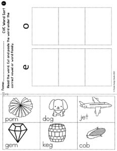 CVC Word Sort Worksheets: Easy Early Literacy Practice