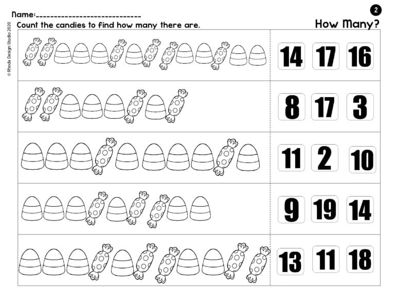 How Many and Counting Beyond 10: Free October Worksheets