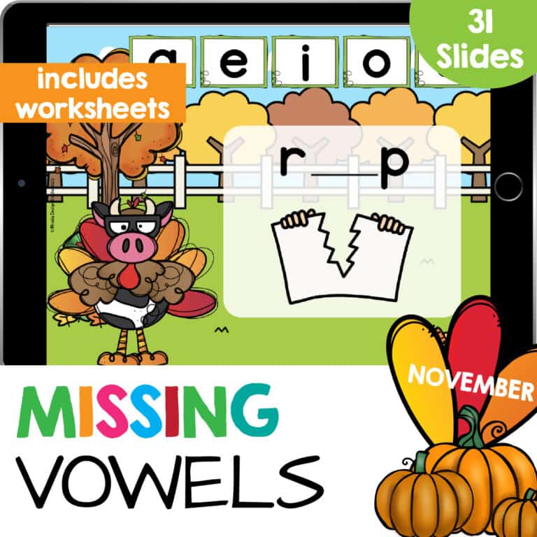 Missing Vowels Worksheets: Fun Cut and Paste Phonics Practice