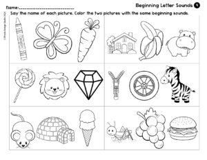 Free Same Beginning Letter Sounds Worksheets for Early Literacy