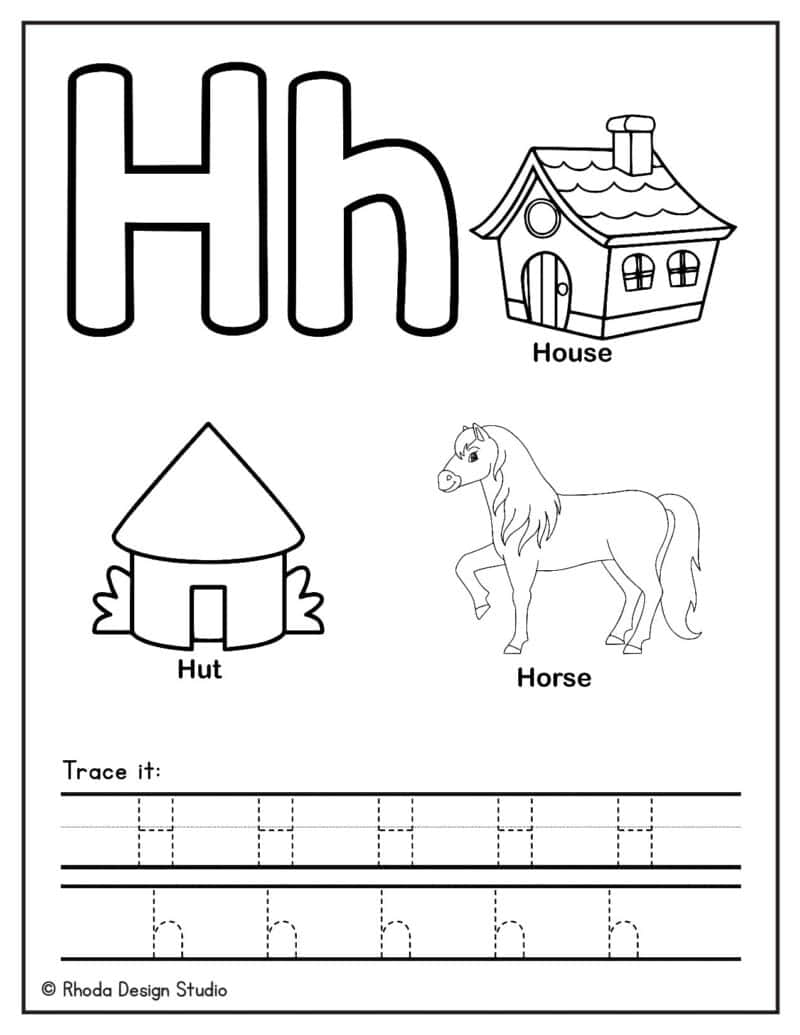 Letter H Coloring Pages