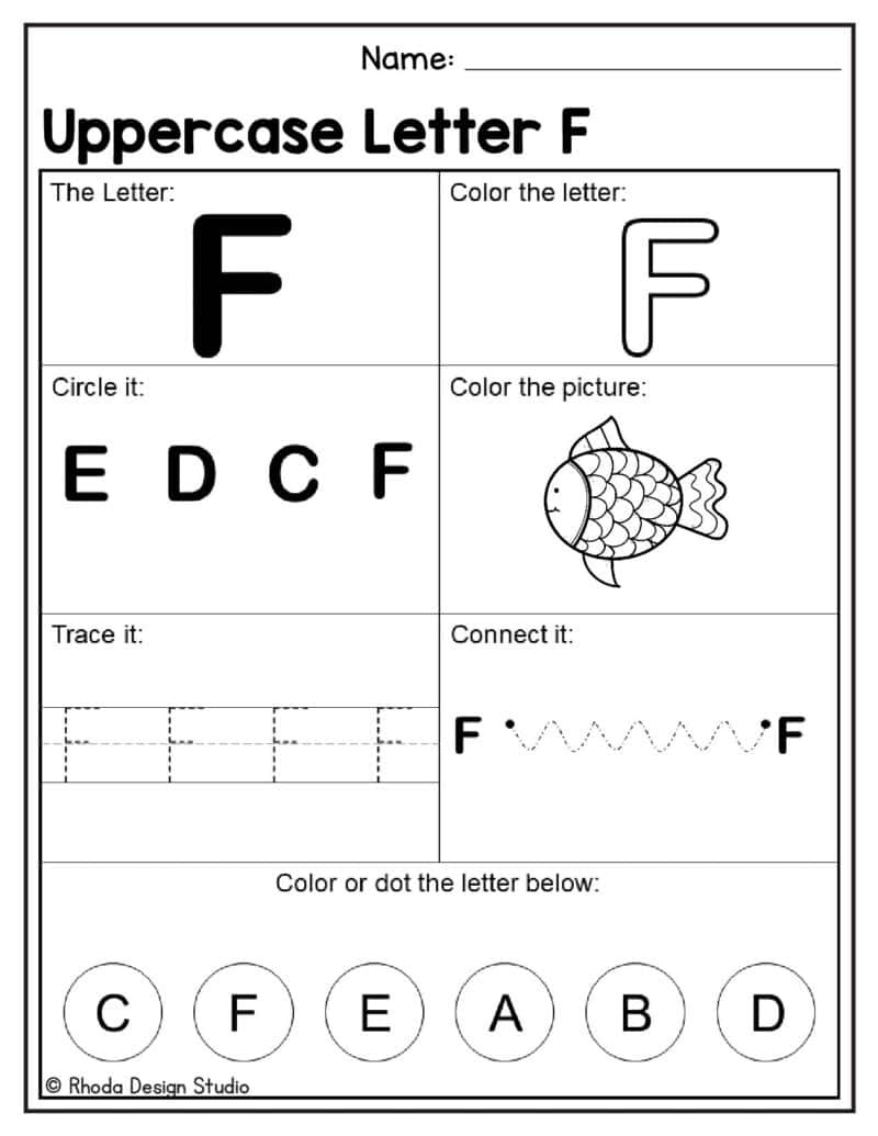 Letter F Coloring Pages