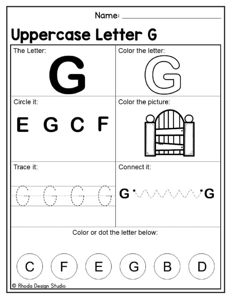 Letter G Coloring Pages