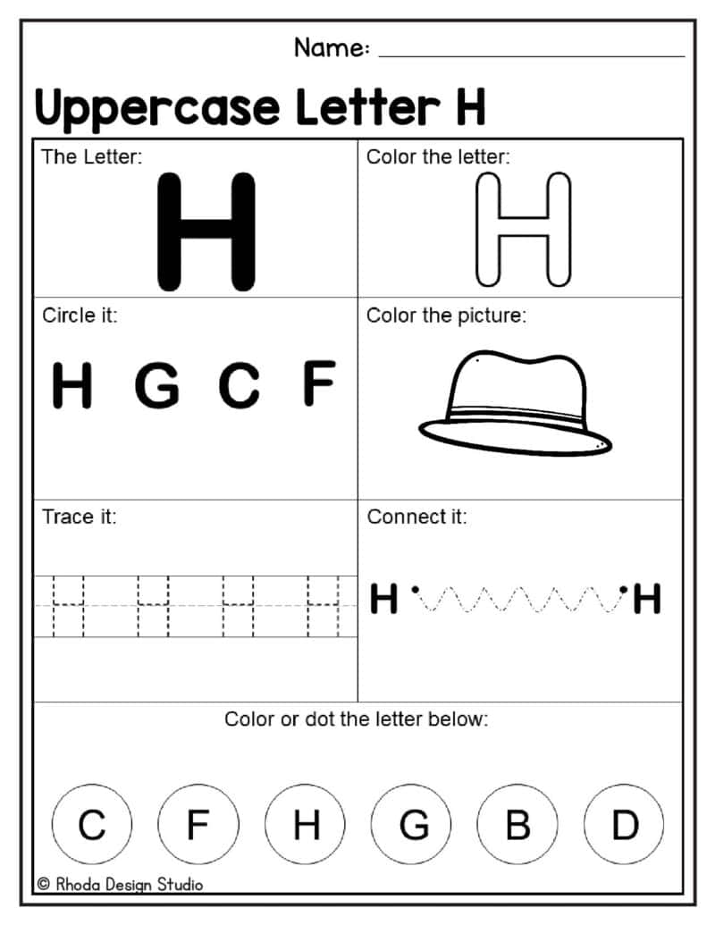 Letter H Coloring Pages