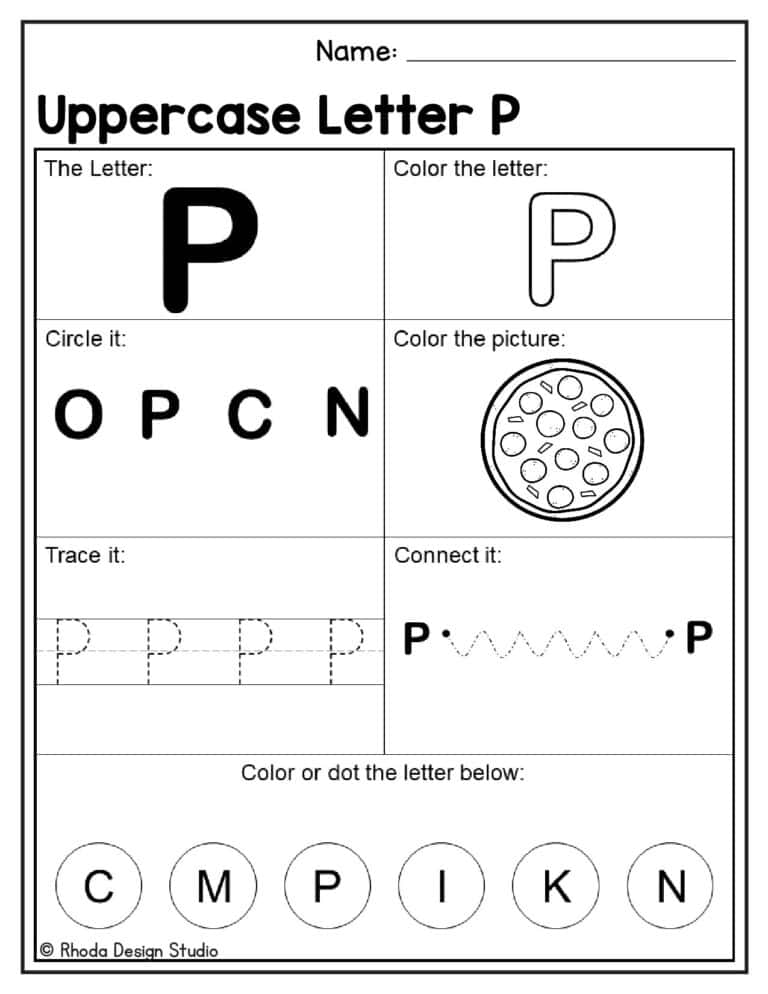 Letter P Coloring Pages