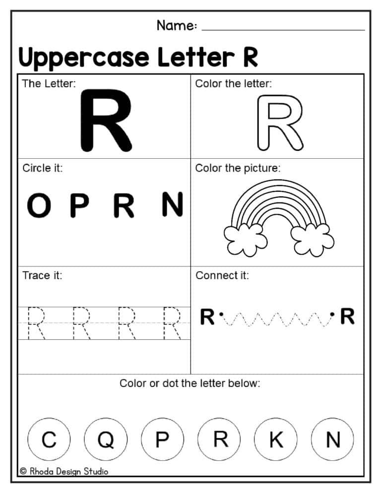 Letter R Coloring Pages