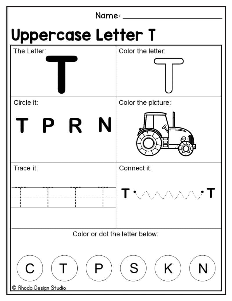 Letter T Worksheets Alphabet Writing Practice Coloring Pages Letter T ...
