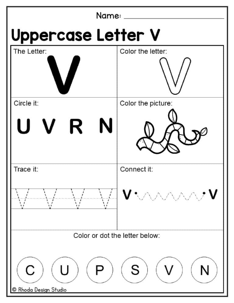 Letter V Coloring Pages