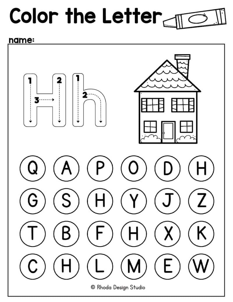 Letter H Coloring Pages