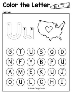 Letter U Coloring Pages