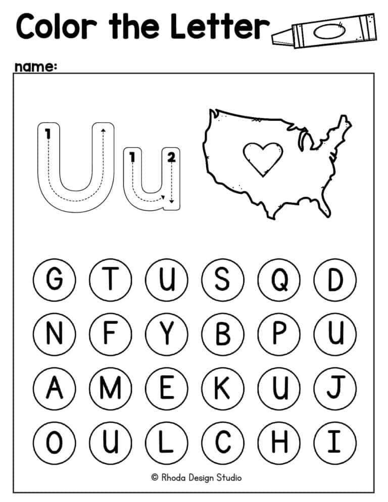Letter U Coloring Pages