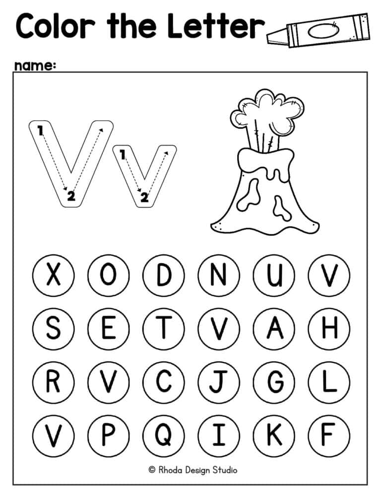 Letter V Coloring Pages
