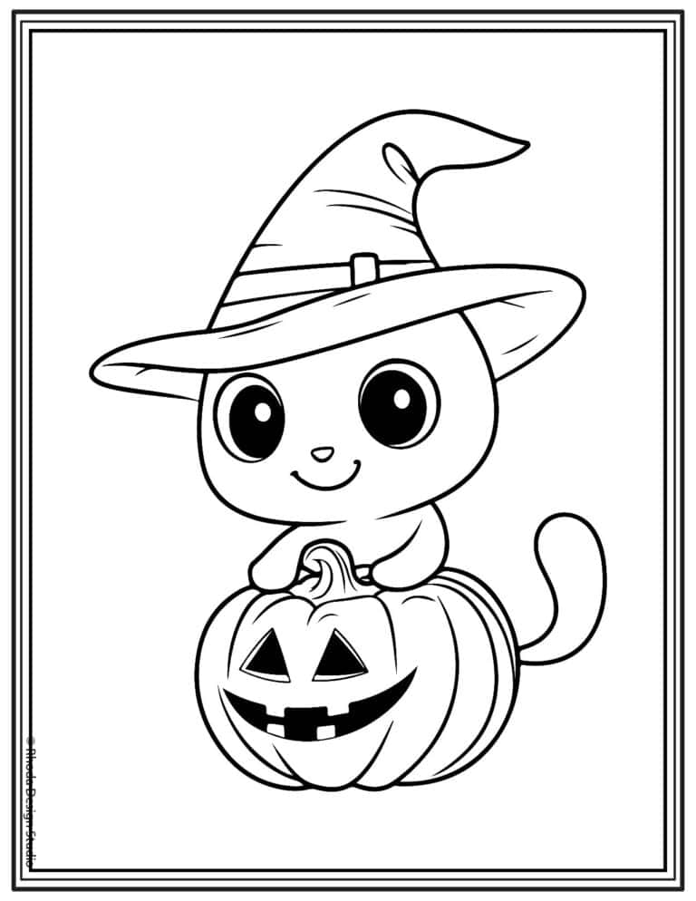 25 Free Cute Halloween Coloring Pages