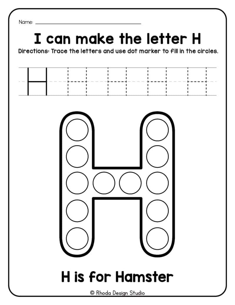 Letter H Coloring Pages