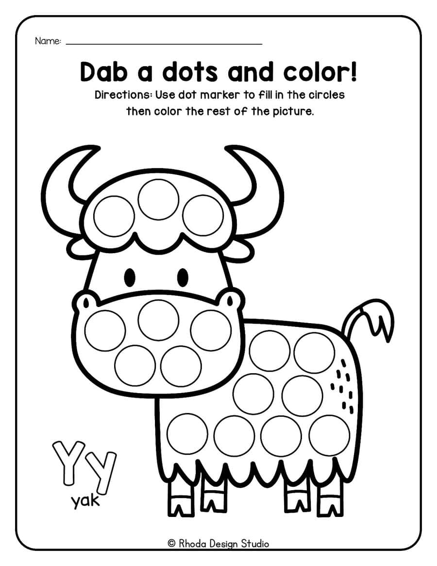 Letter Y Coloring Pages