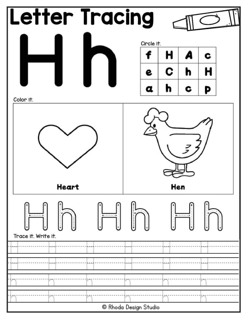 Letter H Coloring Pages