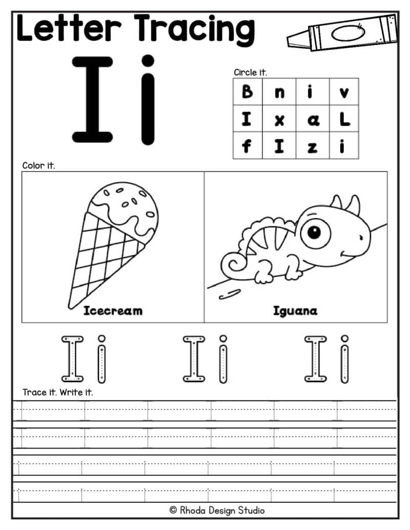 Letter I Coloring Pages