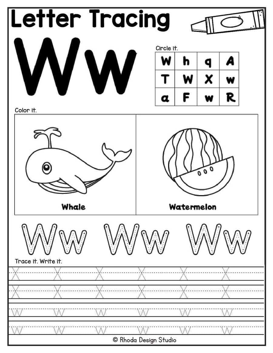 Letter W Coloring Pages