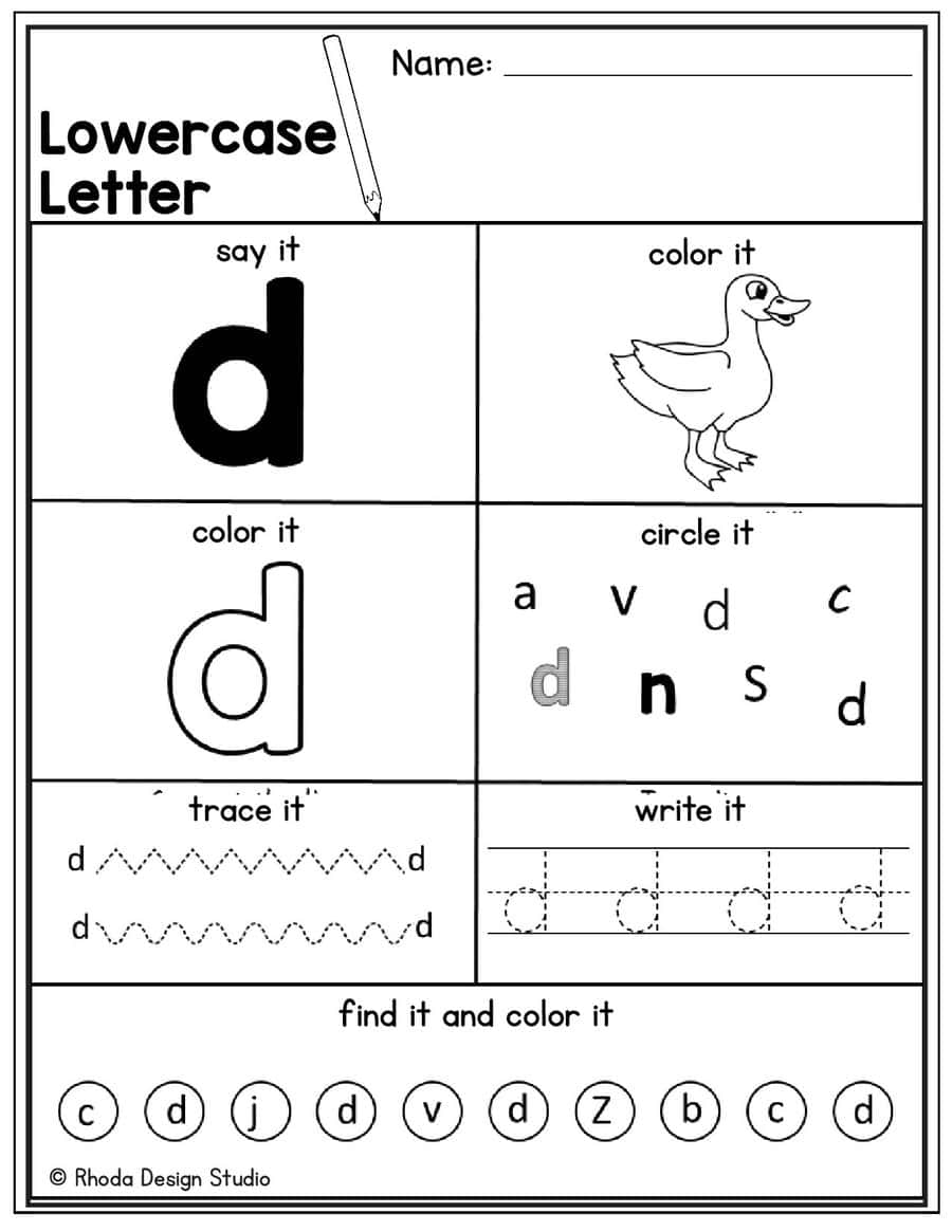 Letter D Coloring Pages