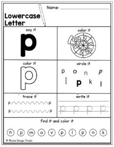 Letter P Coloring Pages