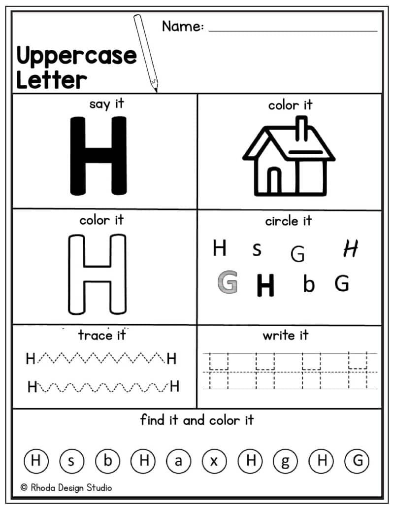 Letter H Coloring Pages