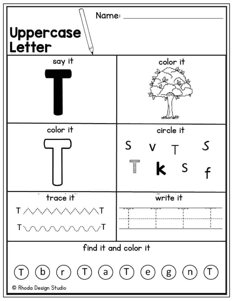 Letter T Coloring Pages