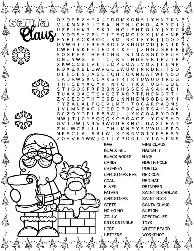25 Free Christmas Word Searches