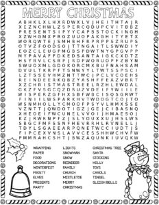 25 Free Christmas Word Searches
