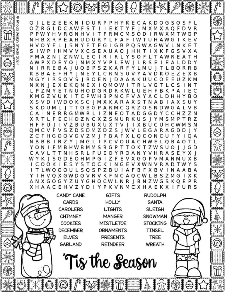 25 Free Christmas Word Searches