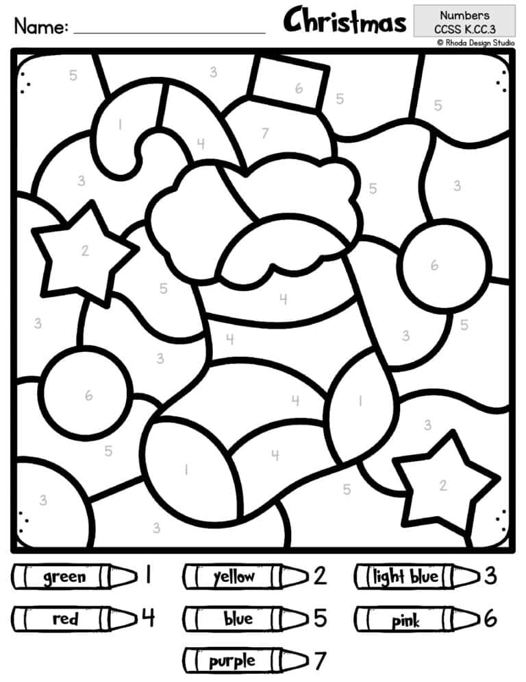 Fun and Free Christmas Color by Number Coloring Pages