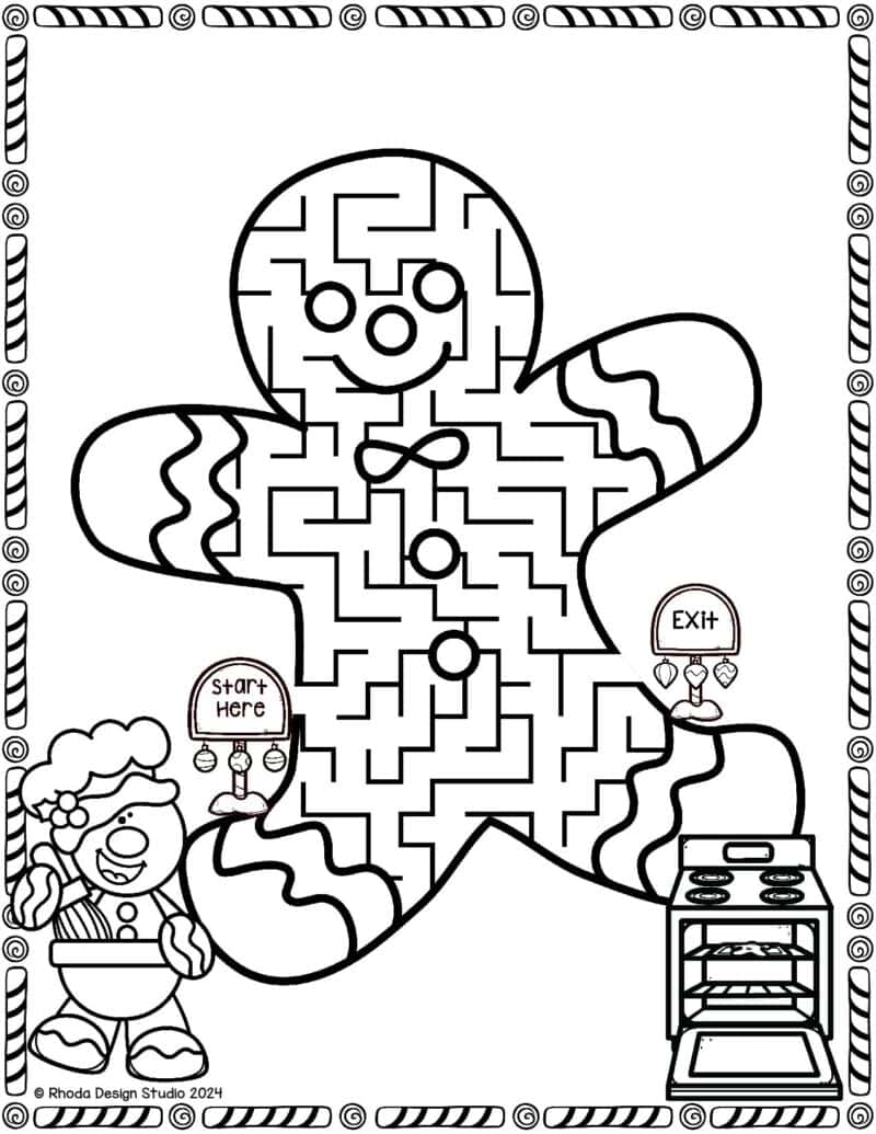 10 Free Christmas Maze Puzzles to Color