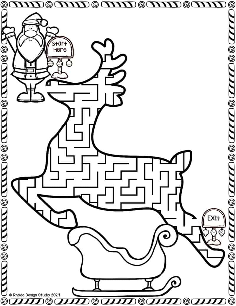 10 Free Christmas Maze Puzzles to Color