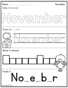 Months of the Year Worksheets and Handwriting Practice